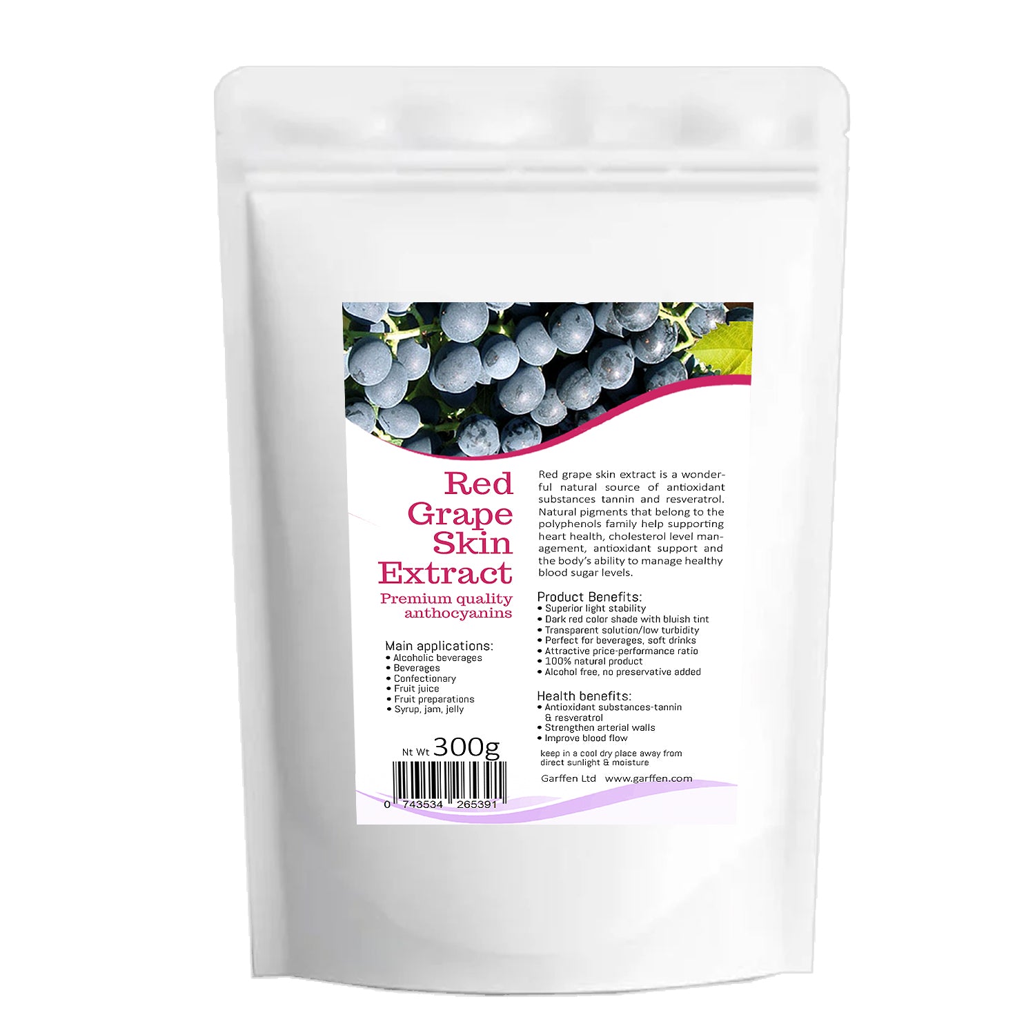 Red Grape Skin Extract Powder 300g Natural Anthocyanin – Garffen Ltd